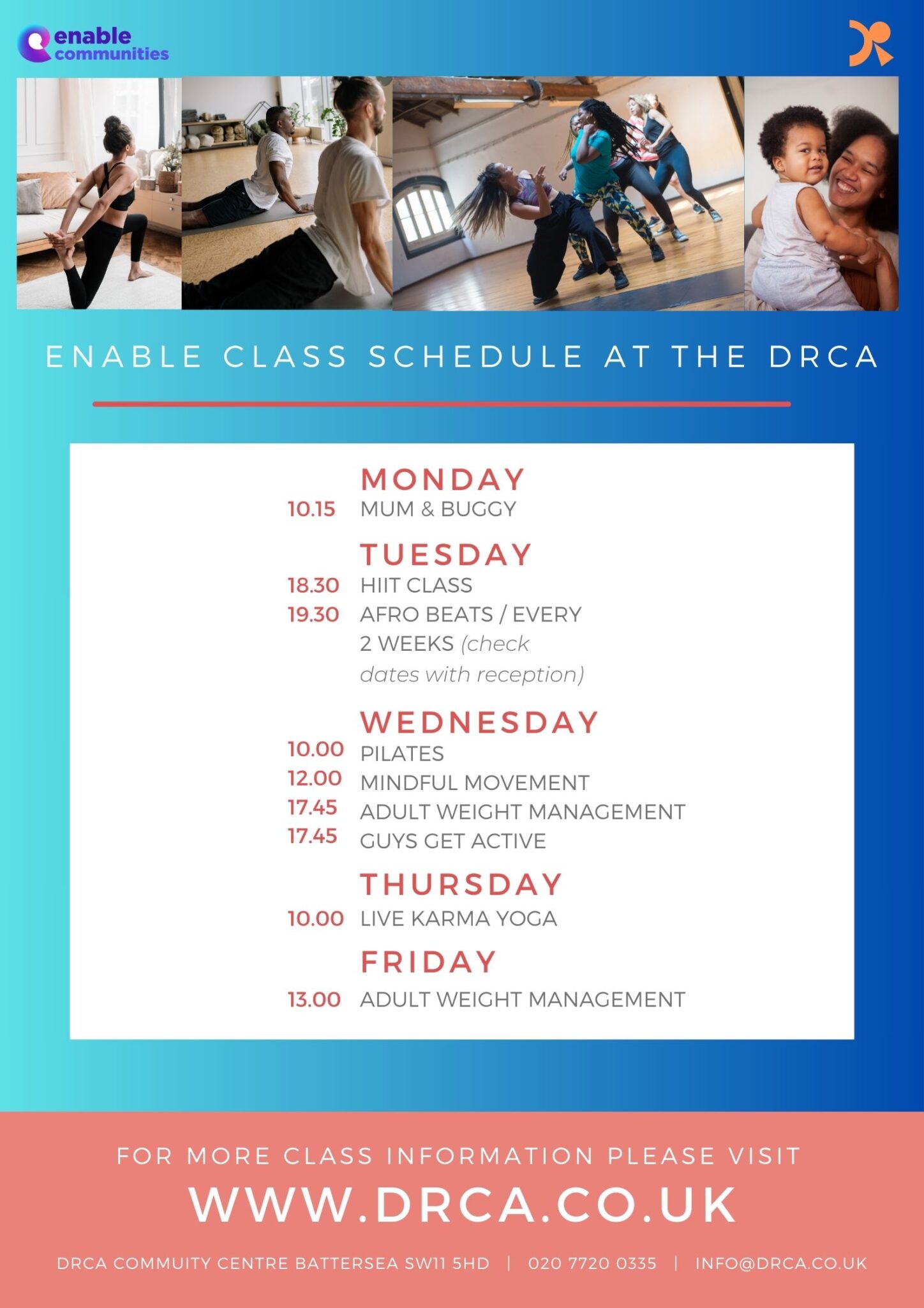 Enable classes at the DRCA